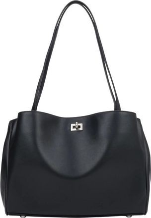 Estro & Luminara Femme, Sacs, Noir, Taille: ONE Size Sac &agrave; bandouli&egrave;re en cuir avec longues anses