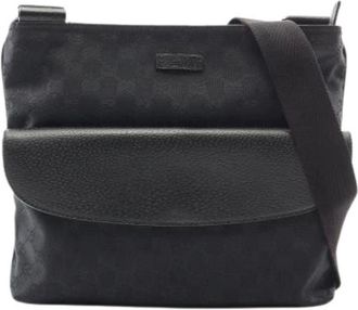 Gucci Sac bandouli&egrave;re vintage Pre-owned en toile - Femme - Pre-owned - Noir - Taille: ONE Size