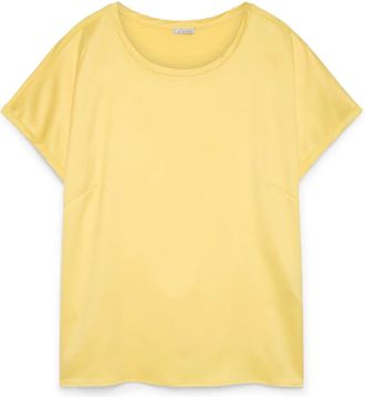 Fiorella Rubino Femme, Tops, Jaune, Taille: 42 FR T-shirt bi-mati&egrave;re
