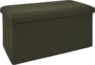 The Home Deco Factory HD0470, Multifunktionale faltbare Banktruhe, elegantes Design zur Aufbewahrung und Sitzgelegenheit, ideal für Wohnzimmer oder Eingangsbereich, Khaki, 