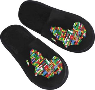 Generic Chaussons Drapeau De LAfrique Du Sud Épais Pantoufles Doux Pantoufles En Coton Pour La Maison Unisex Hiver L