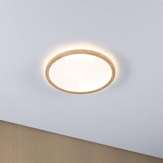 Paulmann home24 LED-Deckenleuchte Atria Shine Rund Oak Ø 29cm Braun/Braun Kunststoffart: Polycarbonat Material: Kunststoff LED LED-Platine