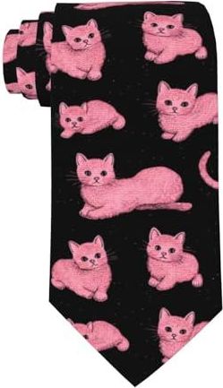 Generic Chatons Roses De Dessin Animé Cravates Doux Cravates Hommes Élégante Cravate Homme Pour Soirée Fêtes Mariage