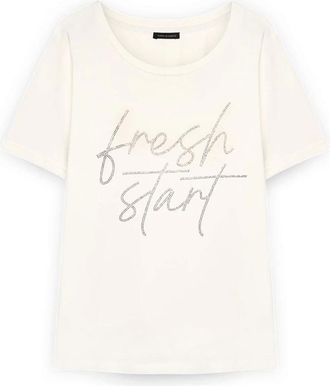 Fiorella Rubino Femme, Tops, Blanc, Taille: 44 FR T-shirt avec lettrage en strass