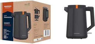 Grundig Grundig WK 5320 Wasserkocher, 2200 W Leistung, 1,7 l Fassungsvermögen, Kabelaufwicklung, 1 Liter, Abschaltautomatik, verdecktes Heizelement aus Edelst