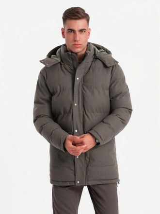 Ombre Winterjacke Warme lange Herren Parka Jacke mit Wolle