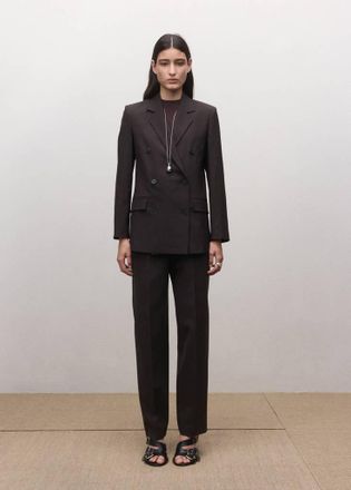 Mango Zweireihiger Anzugblazer aus Wollstoff pflaume - Damen - XXS - MANGO