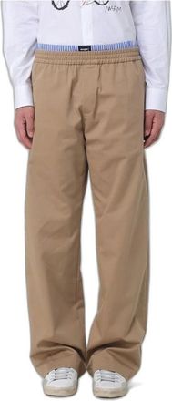 Msgm Msgm - Pantalon ample en serge de coton - Homme - Pantalons - Beige - Taille: L