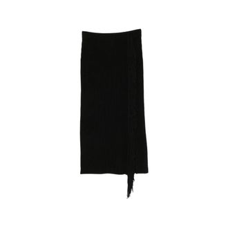 Emporio Armani Fringed Midi Skirt - - Skirts - Damen - Schwarzk - XS