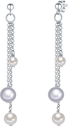 Valero Pearls Ohrringe - Sterling Silber Perlen-Ohrh&auml;nger S&uuml;&szlig;wasser-Zuchtpe - Gr. unisize - in Silber - f&uuml;r Damen