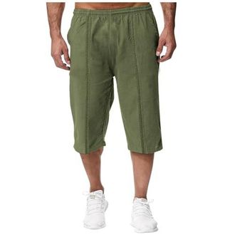 Generic NAFING Pantacourt Homme &Eacute;t&eacute; Respirant Pantalon Yoga Plage Baggy Shorts Bermudas Sport Jogging Taille Elastique Pants Cordon De Serrage Pantalons Trava