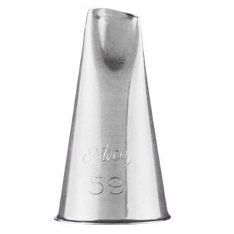 Ateco Spritzt&uuml;lle 59s/59&deg; - Blumenf&ouml;rmige T&uuml;lle aus Edelstahl in Silber - Ideal f&uuml;r Desserts und Kuchen