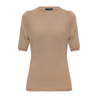 Fabiana Filippi Femme, Pulls, Beige, Taille: 36 FR Top &agrave; col rond
