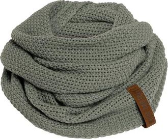 Knit Factory Coco Foulard Infini Tube - &Eacute;charpe tube pour femme et homme - Pour lautomne et lhiver - Tour de cou - Cache cou - Snood tricot&eacute;e - Urban Green - Taill