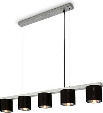 Briloner Pendelleuchte mit Lampenschirm aus Stoff, E14 Fassung, max. 25 Watt, Hängeleuchte, Hängelampe Esstisch, Esszimmerlampe hängend, Wohnzimmerlampe, Küche