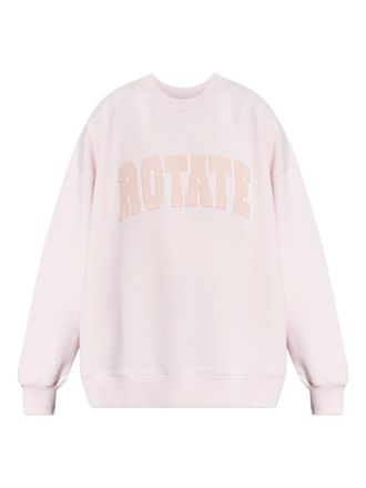Rotate Sweatshirt mit Logo-Applikation - Rosa