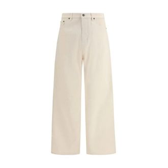 Valentino Garavani Jean Large en Denim de Coton - Homme - Pantalons - Beige - Taille: W32