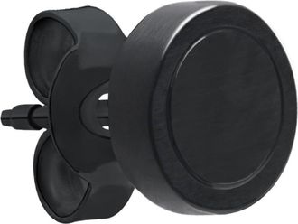 s.Oliver Ohrring f&uuml;r Herren - Ohrring aus mattiertem Edelstahl - IP Schwarz - Rundes Design - Butterfly Verschluss - wasserfest & hautfreundlich