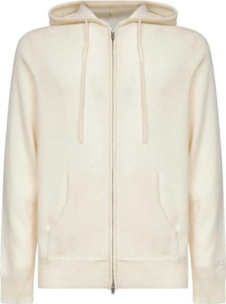 MC2 Saint Barth Homme, Pulls, Beige, Taille: S Pull à capuche en laine dagneau ivoire