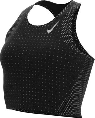 Nike Nike W NK DF Race Crop Vest, Black/Reflective Silv, S Womens
