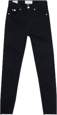 Calvin Klein Damen Jeans Hose Super Skinny Ankle High Waist, Schwarz (Denim Black), 24W