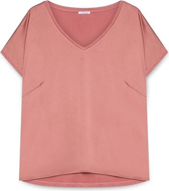 Fiorella Rubino Femme, Blouses et Chemises, Orange, Taille: 36 FR T-shirt bicolore &agrave; col en V