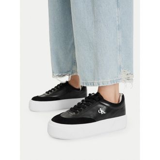 Calvin Klein Sneakers Calvin Klein Flatform Lace Up Tcap Lth-Su HW0HW03438 Schwarz
