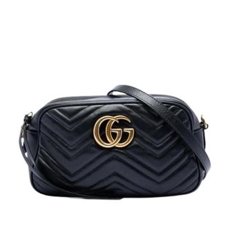 Gucci Sac bandouli&egrave;re Marmont Pre-owned - Femme - Pre-owned - Noir - Taille: ONE Size