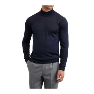 Barba Homme, Pulls, Bleu, Taille: 6XL Pull &agrave; col roul&eacute; Dolcevita