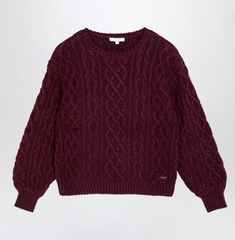 Chloé Wool and cotton burgundy jumper