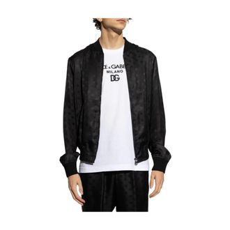 Dolce & Gabbana Veste Bombeur imprim&eacute; logo - Homme - Vestes - Noir - Taille: L