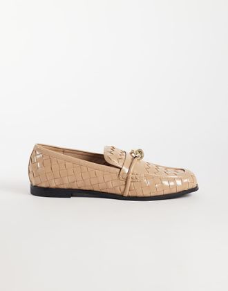 JW PEI Elowen mocassins tress&eacute;s avec d&eacute;tails dor&eacute;s en kaki-Vert