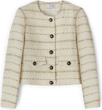 Motivi Femme, Vestes, Beige, Taille: 46 FR Veste en tissu boucl&eacute; avec boutons