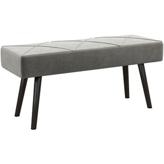 HOMCOM Sitzbank Polsterbank in Samtoptik, Bettbank mit X-Muster, Stahlbeine, Schuhbank f&uuml;r Schlafzimmer, Wohnzimmer, Flur, 100 x 36 x 45 cm, Grau
