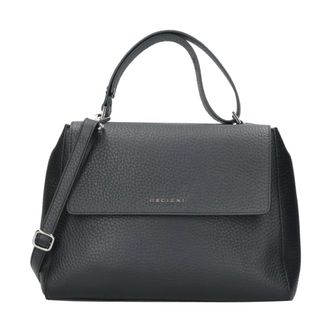 Orciani Femme, Sacs, Noir, Taille: ONE Size Sac &agrave; bandouli&egrave;re en cuir noir