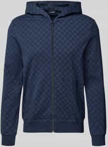 Joop Sweatjacke mit Logo-Muster und Kapuze