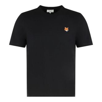 Maison Kitsun&eacute; Rundhalsa-T-Shirt aus Baumwolle - - Tops - Herren - Schwarzk - L