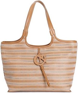 Cafènoir Sac De Courses Avec Détails En Filet Et Surpiqûres., Pour Femme, Couleur Marron, Taille Taille Unique