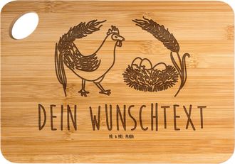 Mr. & Mrs. Panda Personalisiertes Schneidebrett Huhn Stolz - Personalisierte Geschenke, Mit Namen, Spruch, Frühstücksbrett, Hahn, Brett, Selbst Gestalten, Bauernhof, H