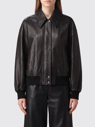 Khaite Veste courte Shelman en nappa dagneau avec &eacute;paules tombantes