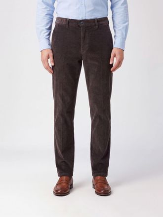 Incotex Slim-Fit Chino-Hose aus Kordsamt von mit Bundfalten und mittlerer Leibh&ouml;he