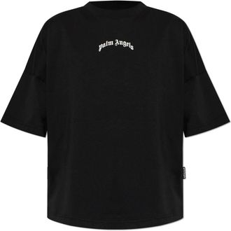 Palm Angels Homme, Tops, Noir, Taille: L Classic Logo Over T-Shirt