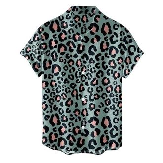 Generic Chemise hawa&iuml;enne pour homme amusante et tendance avec palmiers tropicaux - Chemise d&eacute;t&eacute; boutonn&eacute;e &agrave; manches courtes - Style d&eacute;contract&eacute; - Motif flora