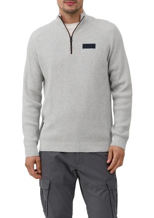 s.Oliver Pullover aus Strukturstrick mit Troyer-Kragen