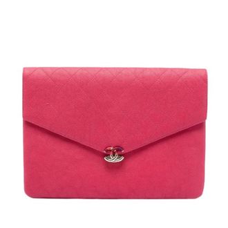 Chanel Pre-owned Quilted Caviar Leather Clutch - - Pre-owned - Damen - Rosa - ONE SIZE