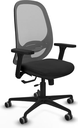 Piqueras y Crespo B&uuml;rostuhl, schwarz, mit 3D-Armlehnen, h&ouml;henverstellbare Lendenwirbelst&uuml;tze, ausgestattet mit Syncro/Traslack und Schneideschaum, mit Rollen von 65 mm,