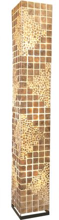 Guru Shop Stehlampe/Stehleuchte, in Bali Handgemacht aus Naturmaterial, Capiz/Perlmutt - Modell Muna, 151x22x22 cm
