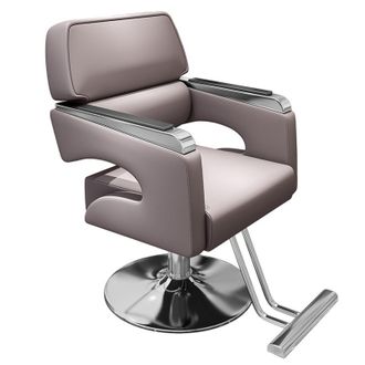 Generic Salon Stuhl Salon Liegestuhl 360&deg; Drehbarer, H&ouml;henverstellbarer Stylist Salon Stuhl Geeignet F&uuml;r Sch&ouml;nheit, Friseur,Dark Gray,Silver Plate