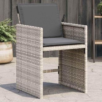 vidaXL Vidaxl - Chaises de jardin avec coussins lot de 4 gris clair poly rotin