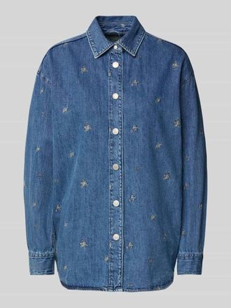 Pepe Jeans London Relaxed Fit Jeansbluse mit Motiv-Stitching Modell BLOSSOM